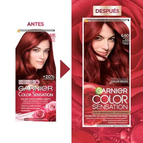 color rojo fuerte de pelo