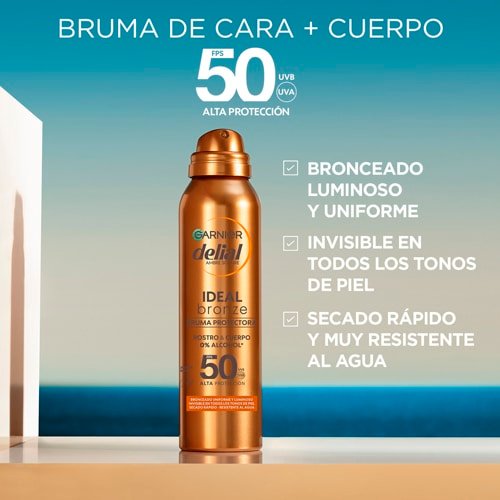Bruma solar protectora Delial Ideal Bronze SPF50 | Garnier