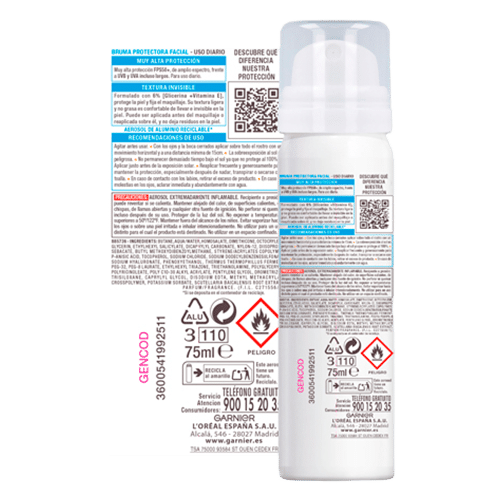 Bruma facial con protección solar SPF50 Sensitive Advance | Garnier