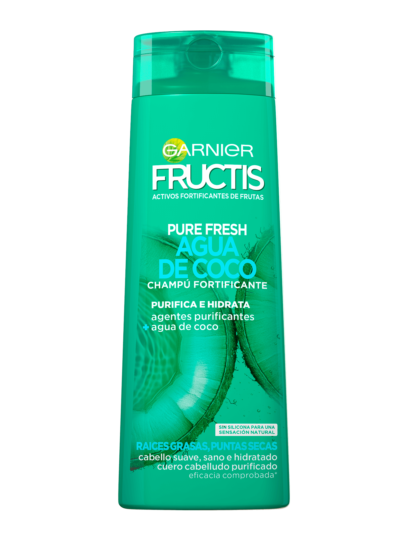 Champú Fortificante para Cabello Graso Agua de Coco Fructis | Garnier