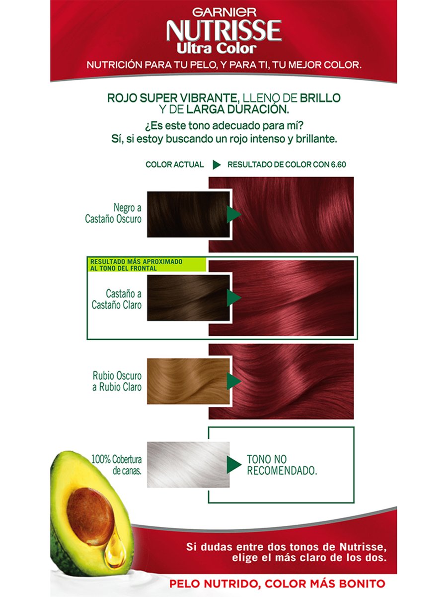 Coloración permanente rojo intenso 6.60 Nutrisse | Garnier