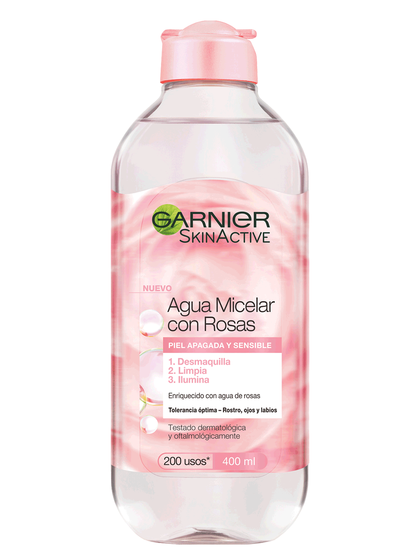 Agua Micelar con Agua de Rosas para piel apagada y sensible | Garnier